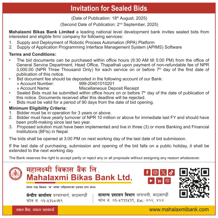 Invitation for sealed bids